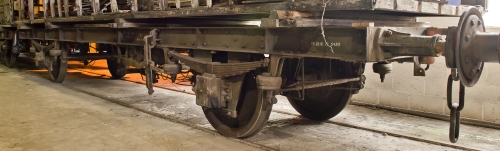 LMS 37308 Four-wheel Covered Carriage Truck (underframe only) Built 1952